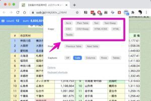 Google Chromeで、表（テーブル）をエクセルにコピーしたりCSV出力できる拡張機能「Copytables」 | Macのアンチョコ